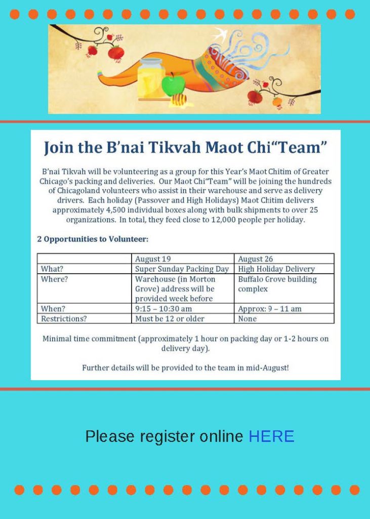Join the B’nai Tikvah Maot Chi “Team” | Congregation Bnai Tikvah ...